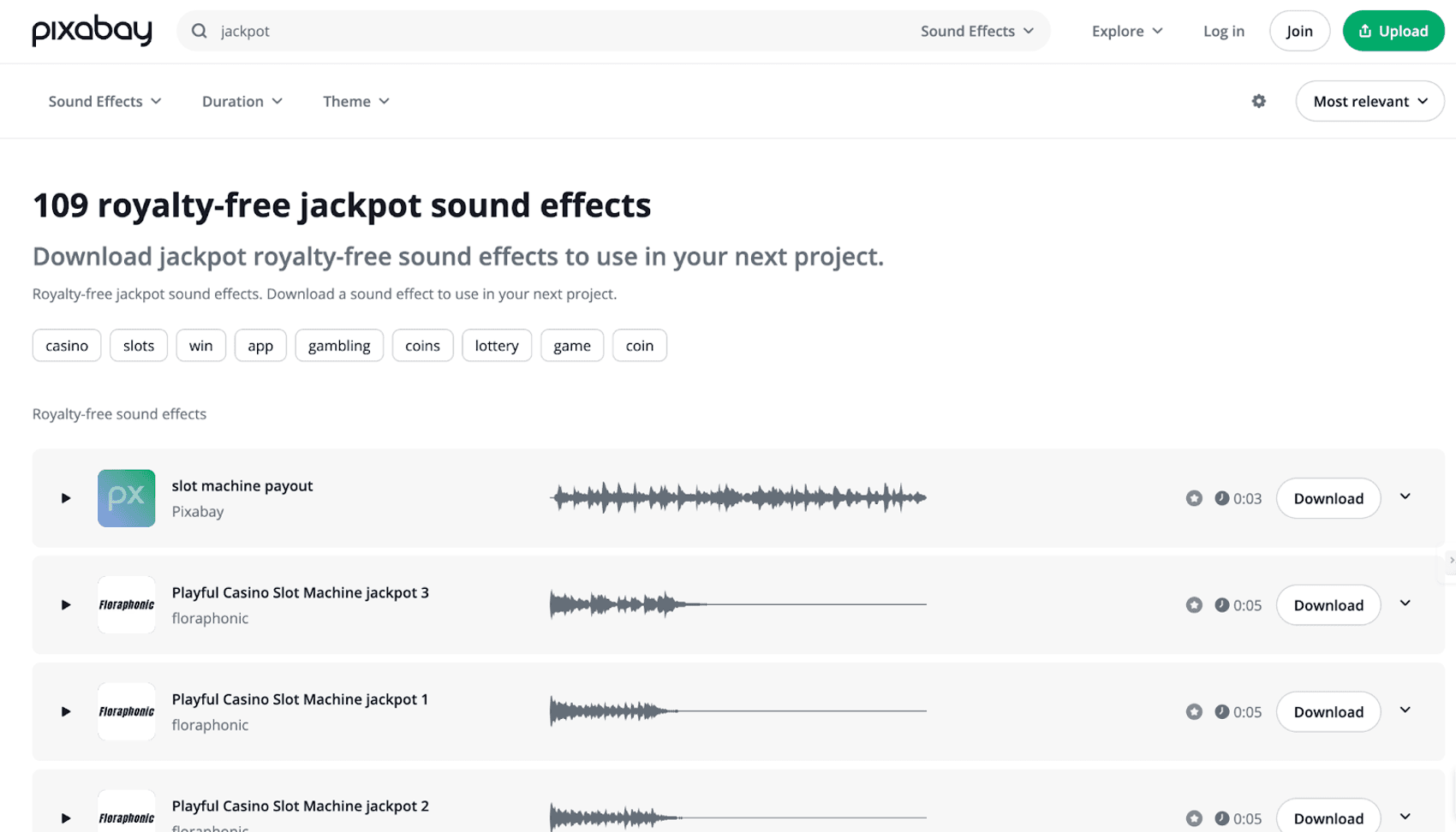 Top 10 Websites with Jackpot Sound Effects to Download